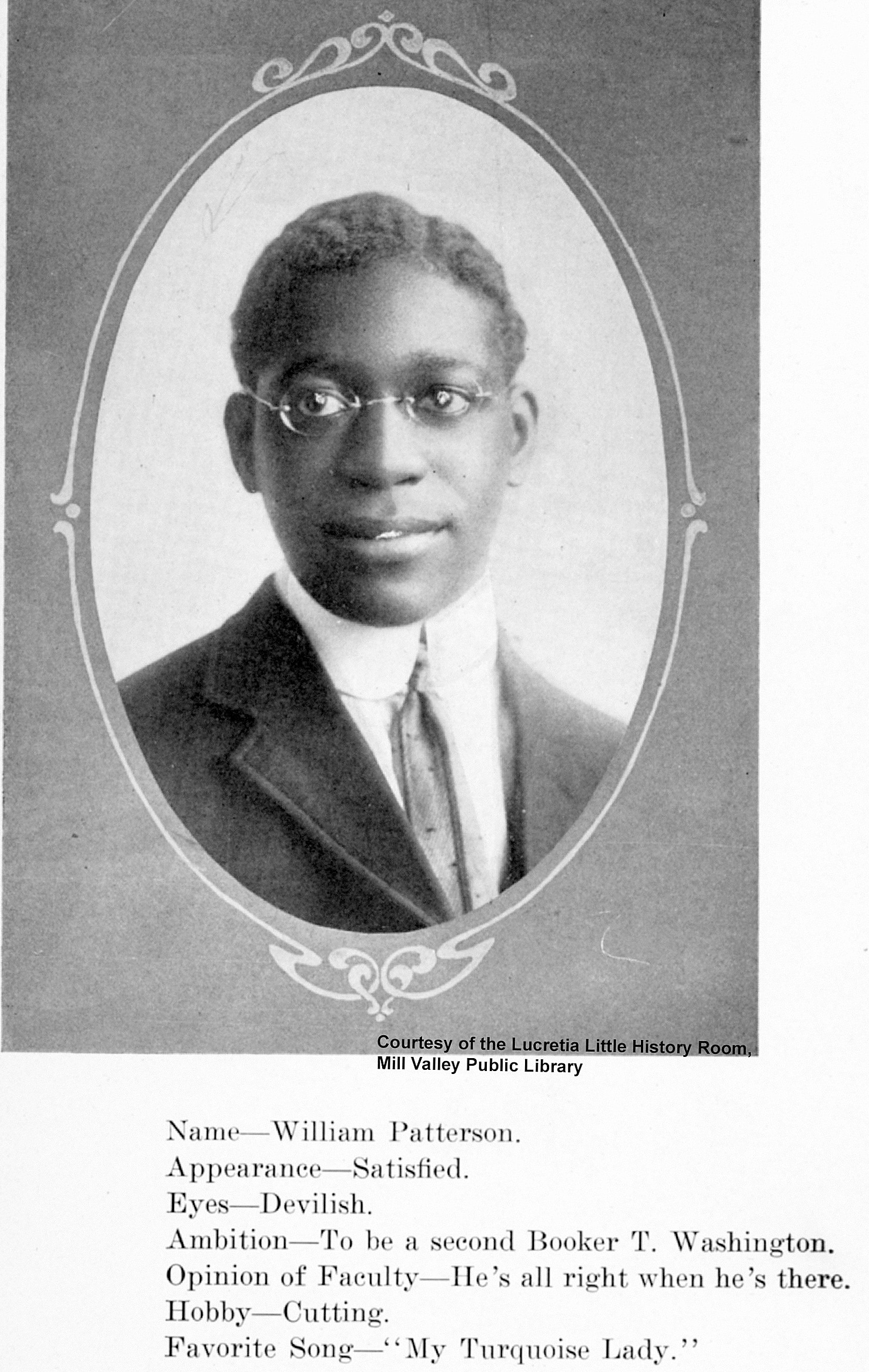 VIGNETTE > William L. Patterson – Mill Valley Historical Society